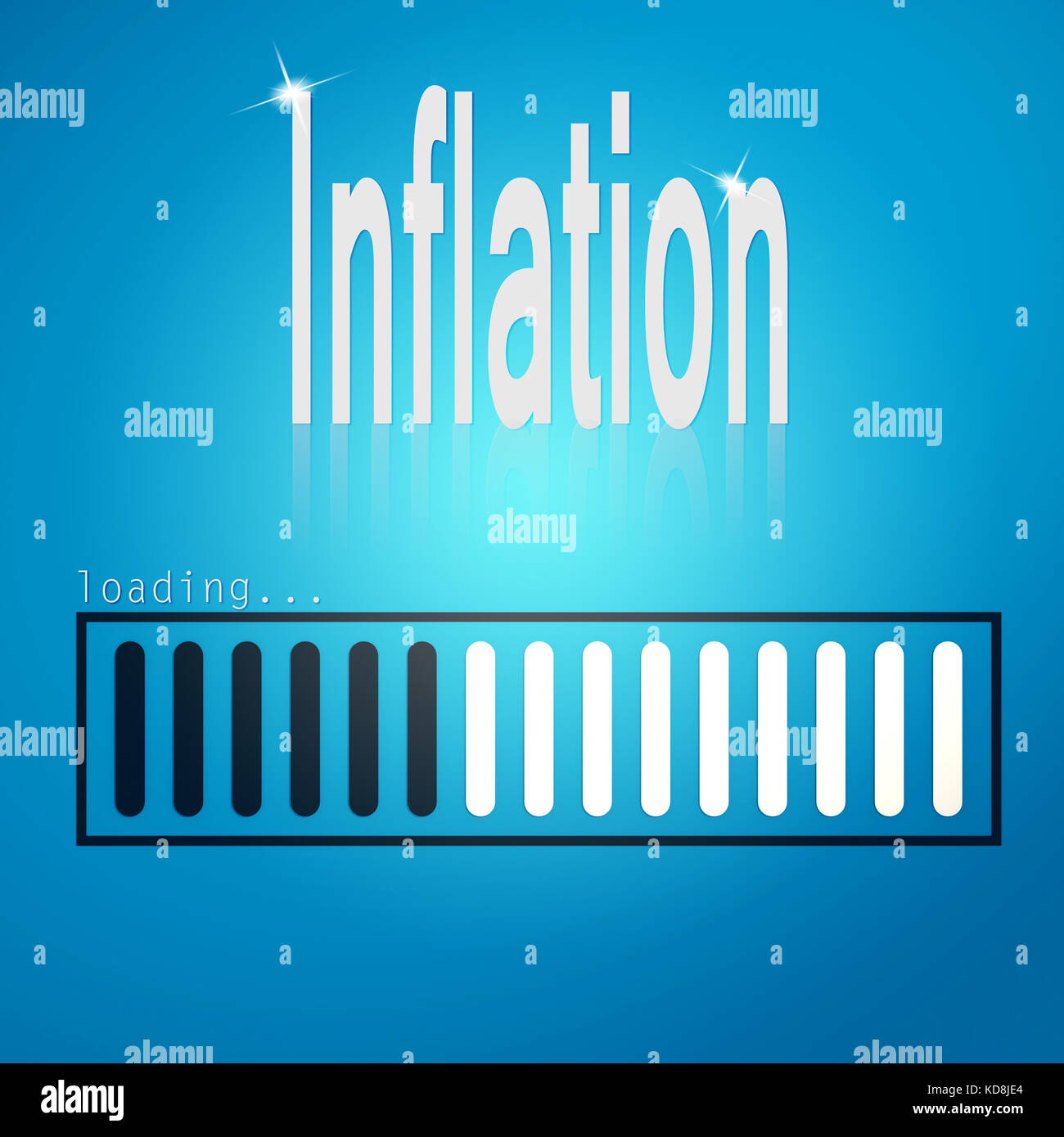 Inflation blue loading bar image with hi-res rendered artwork that ...