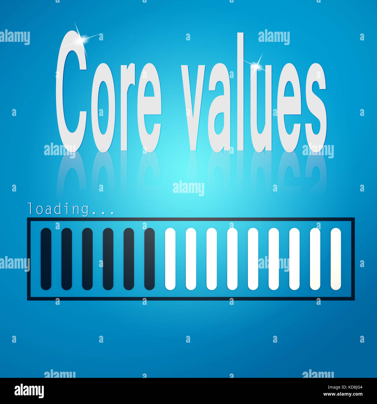 Core values blue loading bar image with hi-res rendered artwork that ...