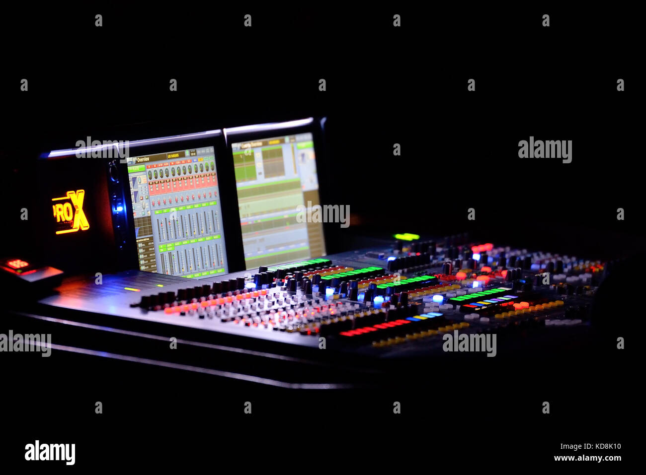 BARCELONA - MAY 30: An audio mixing console at Primavera Sound 2017 ...