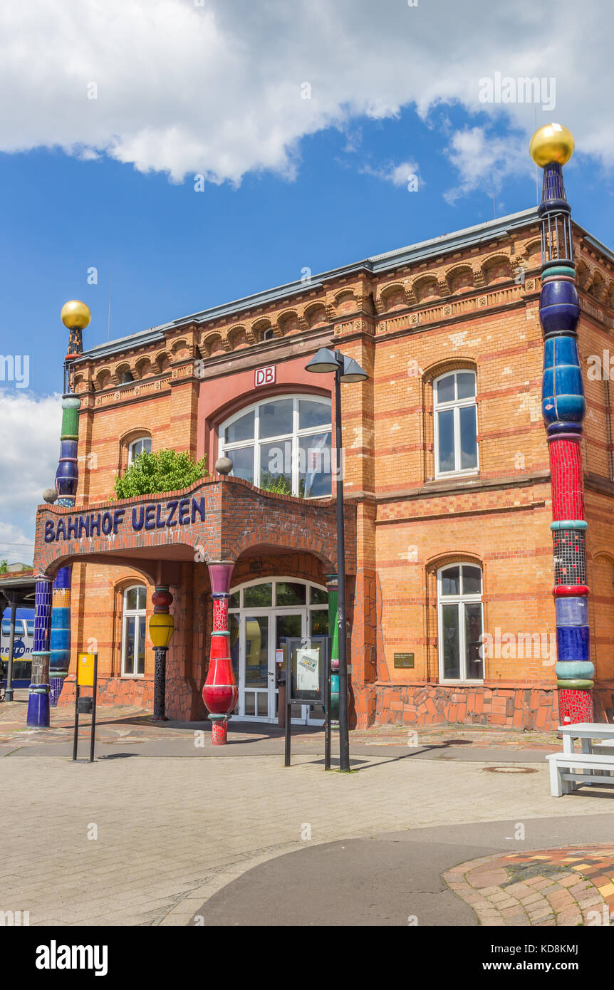 Colorful railway station of Uelzen in Germany Stock Photo - Alamy