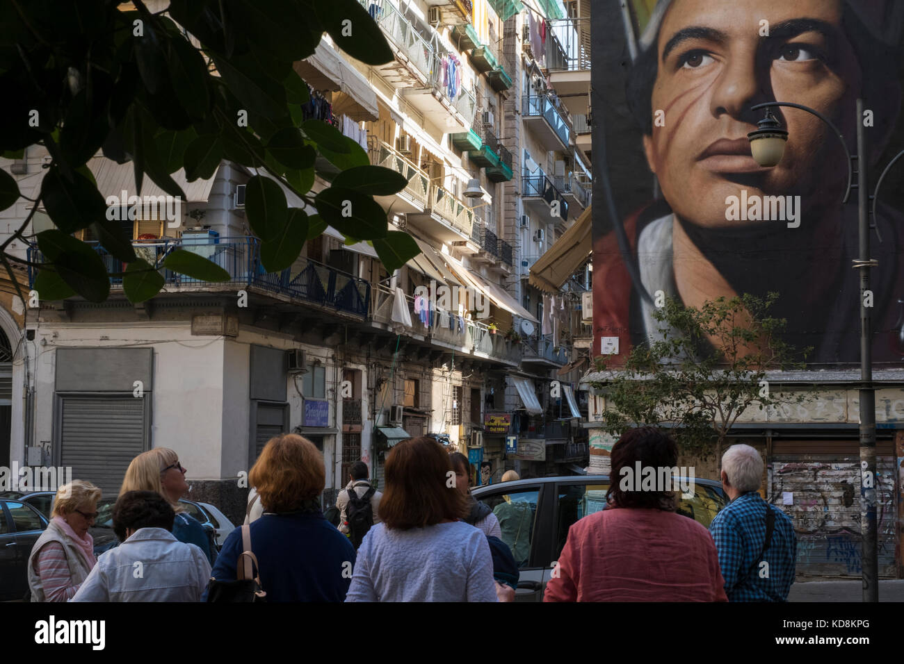 The mural of "San Gennaro" by the street artist Jorit Agoch in Forcella ...