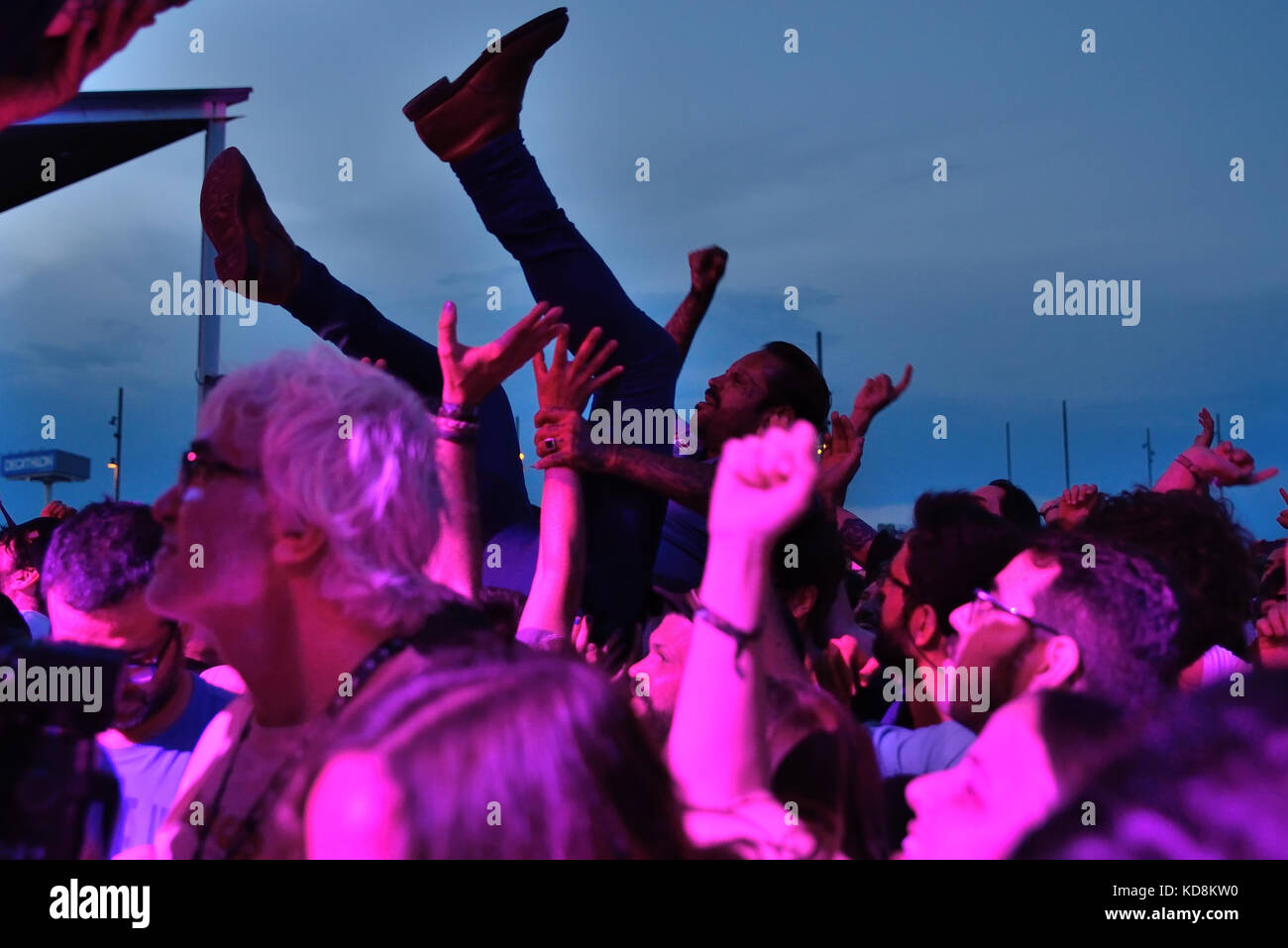 BARCELONA - MAY 30: The crowd in a concert at Primavera Sound 2017 ...