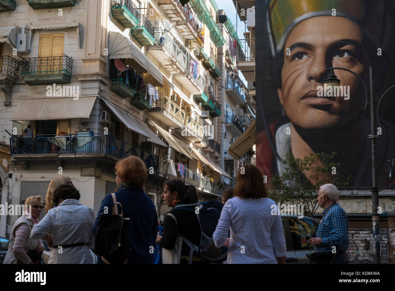 The mural of "San Gennaro" by the street artist Jorit Agoch in Forcella ...