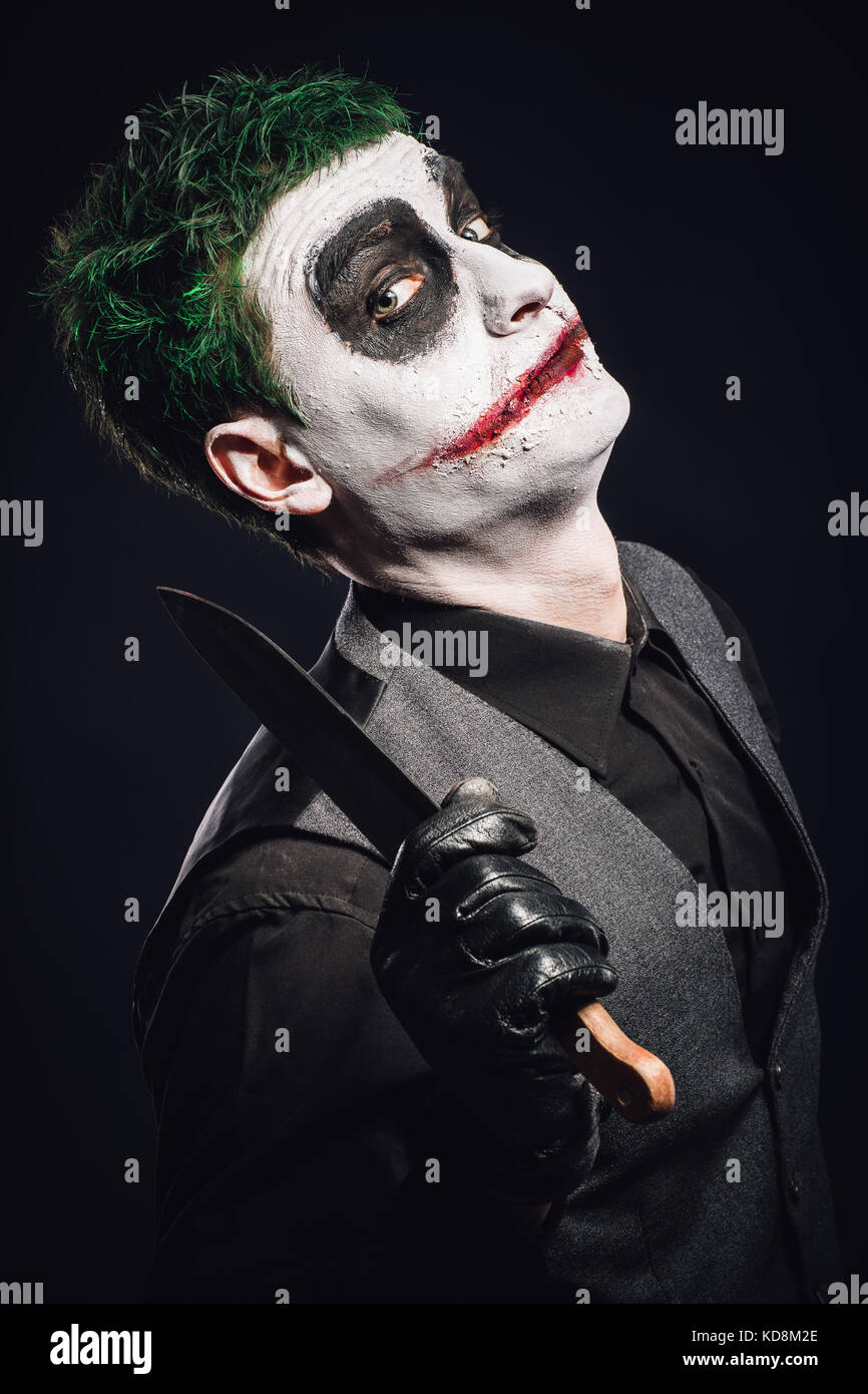 crazy joker face. Halloween Stock Photo - Alamy