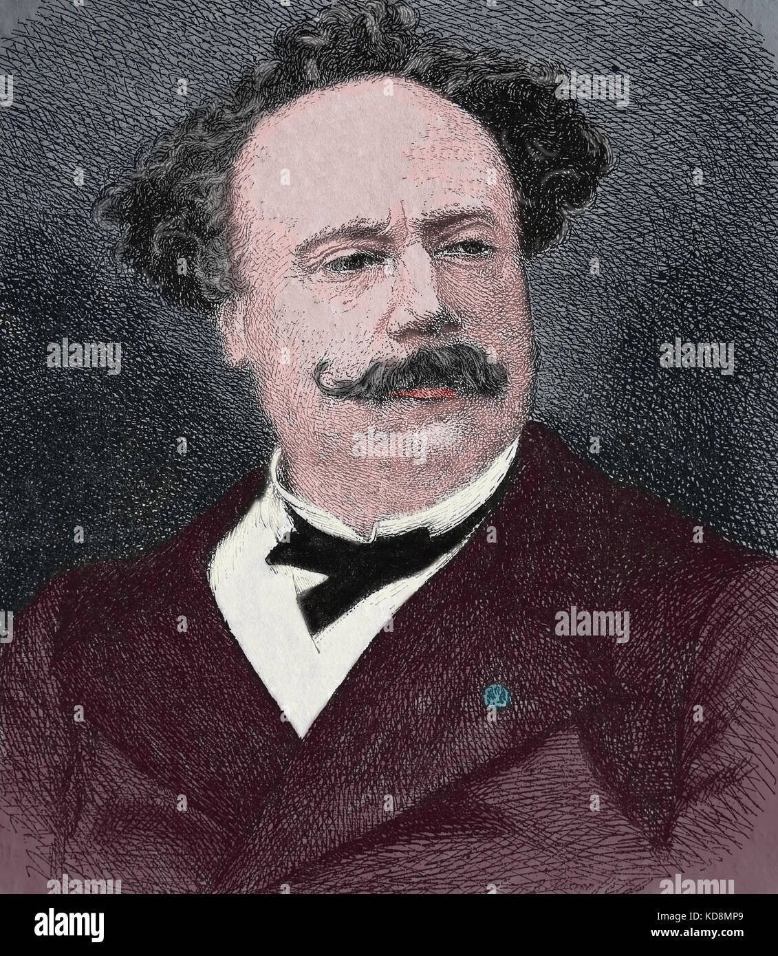 Alexandre Dumas (1824-1895). French author and playwright. Engraving ...