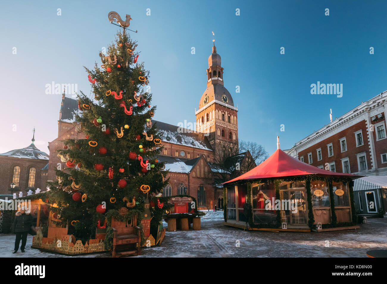 Riga, Latvia - December 1, 2016: Christmas Market On The Dome Square ...