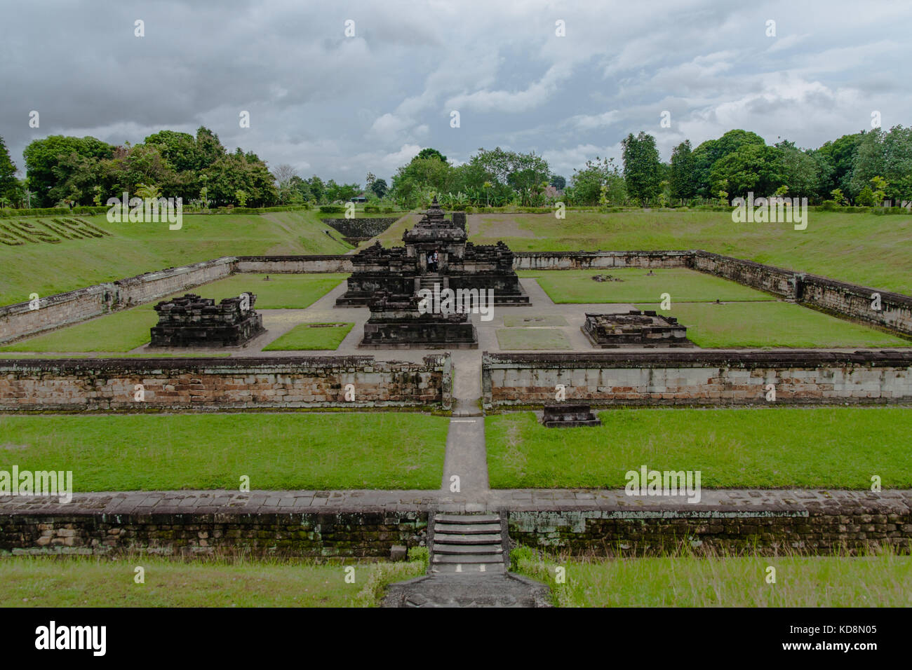 A view of Candi Sambisari on a cloudy summer day, Indonesia Stock Photo ...