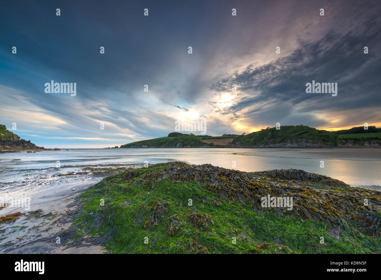 Wonwell Beach South Devon at the mouth of The River Erme Stock Photo ...