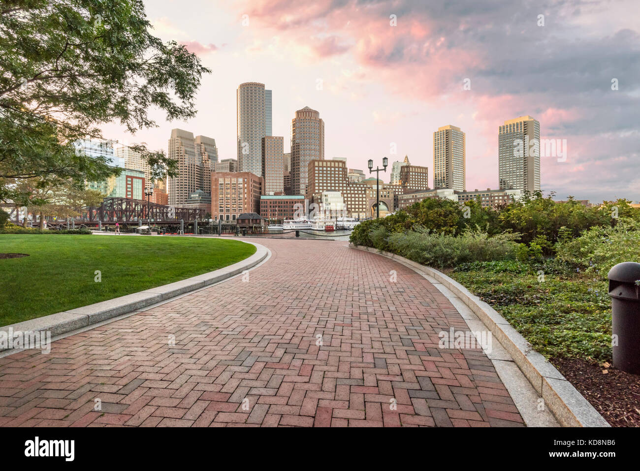 Fort Point Boston Seaport at Sunset Stock Photo - Alamy