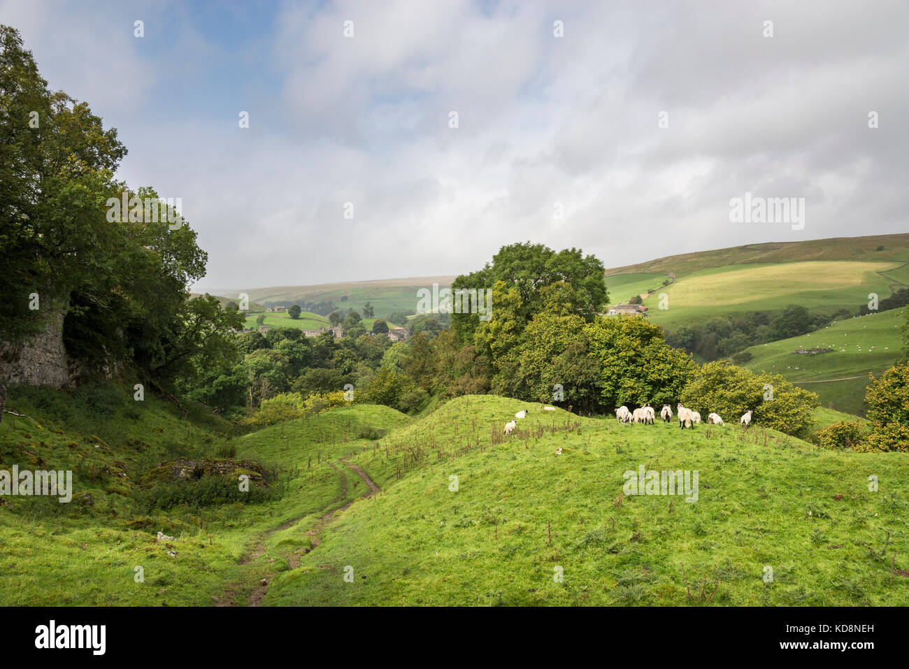 Countryside around the village of Keld in Upper Swaledale, North ...