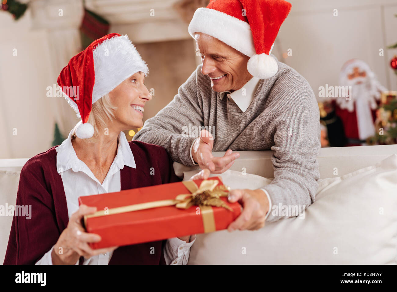 Two happy people looking at each other Stock Photo - Alamy
