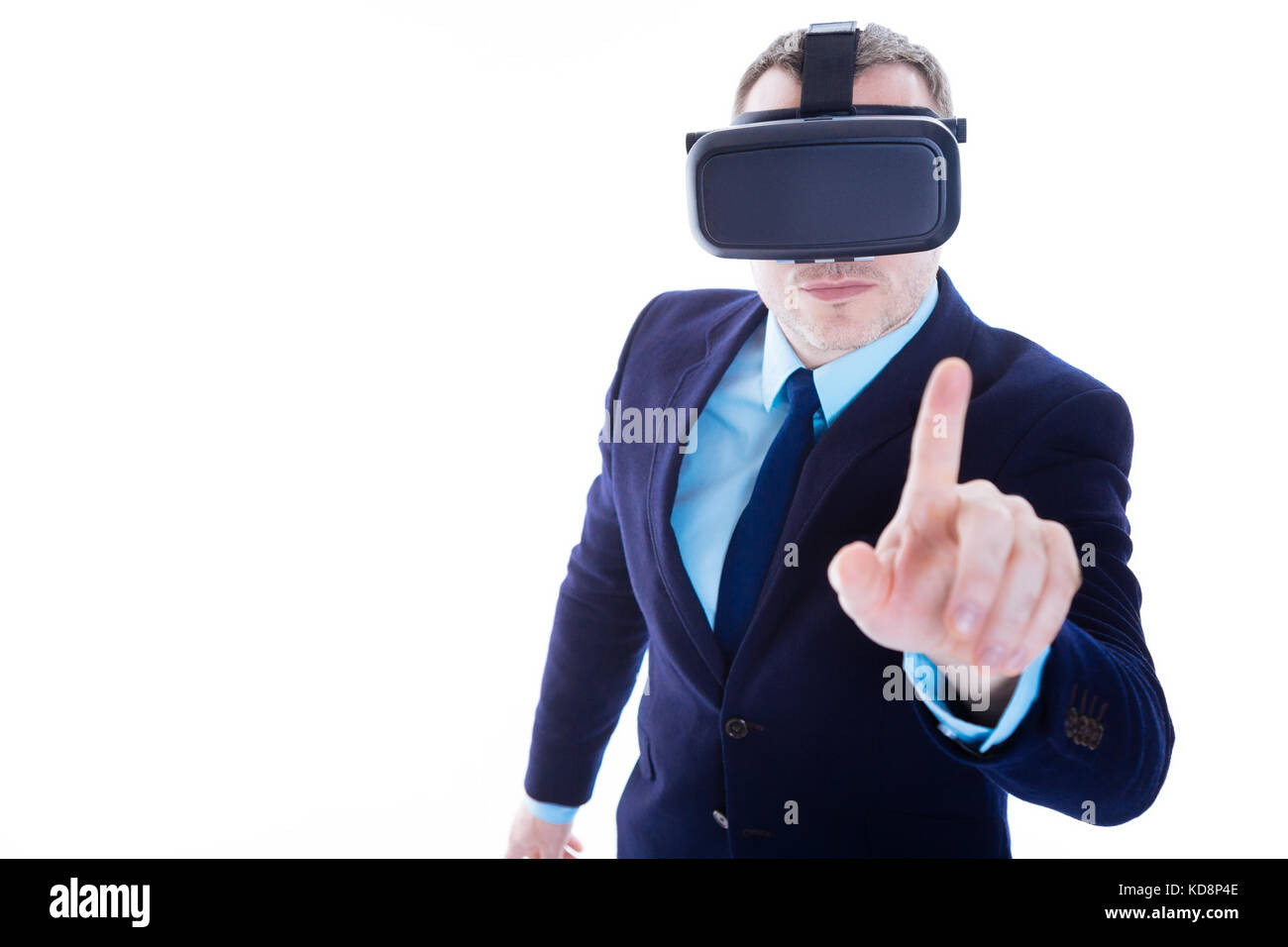 Handsome intelligent businessman using modern technology Stock Photo ...