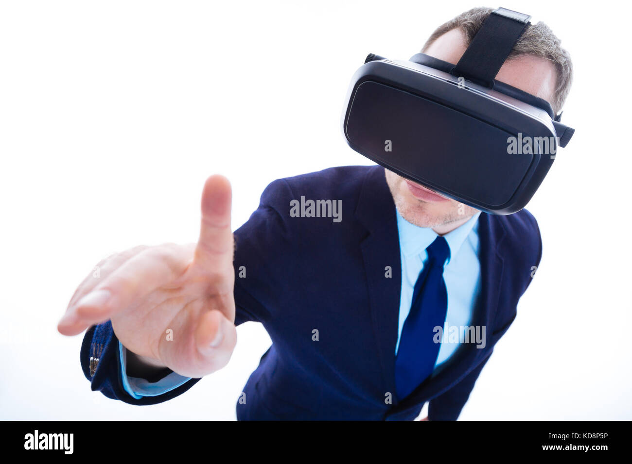 Handsome intelligent man being in different reality Stock Photo - Alamy