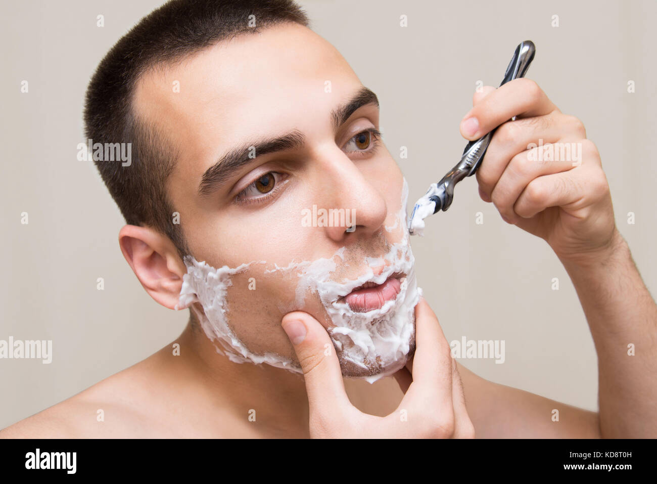 Shaving foam head hi-res stock photography and images - Alamy