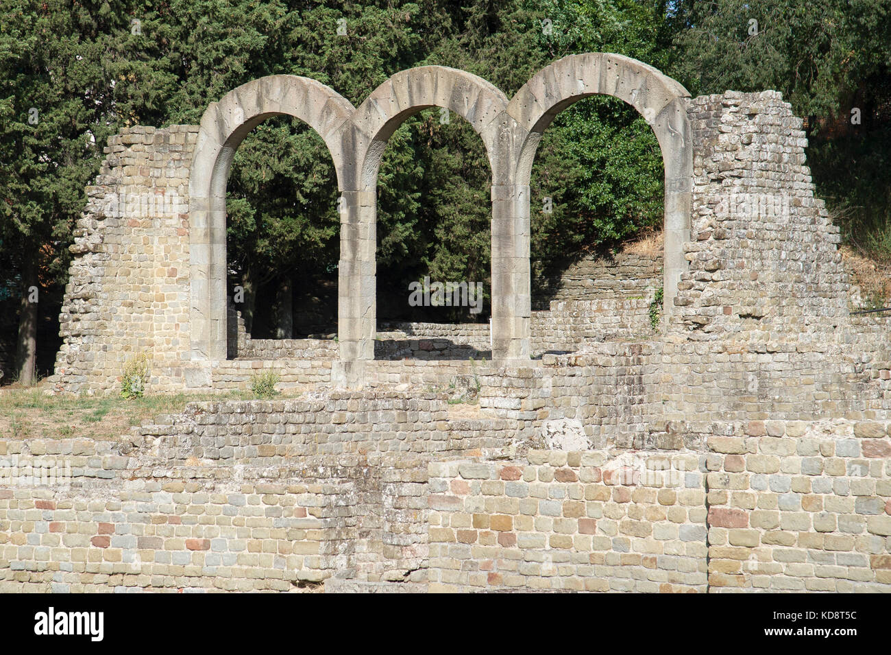 Roman Thermal Baths from 1 BC in Archaeological Area in medieval old ...
