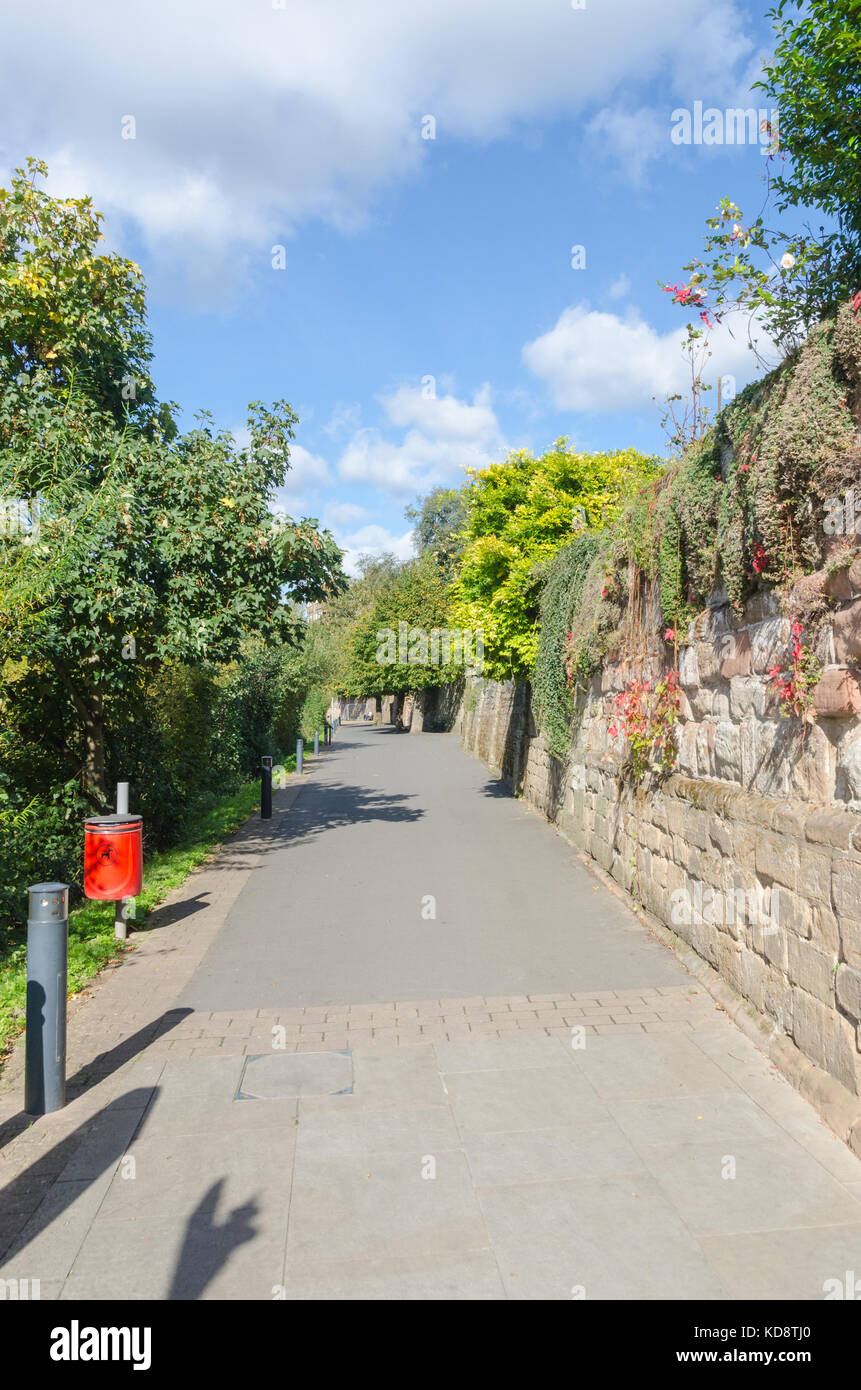 Severn Way public footpath along the side of the River Severn in ...