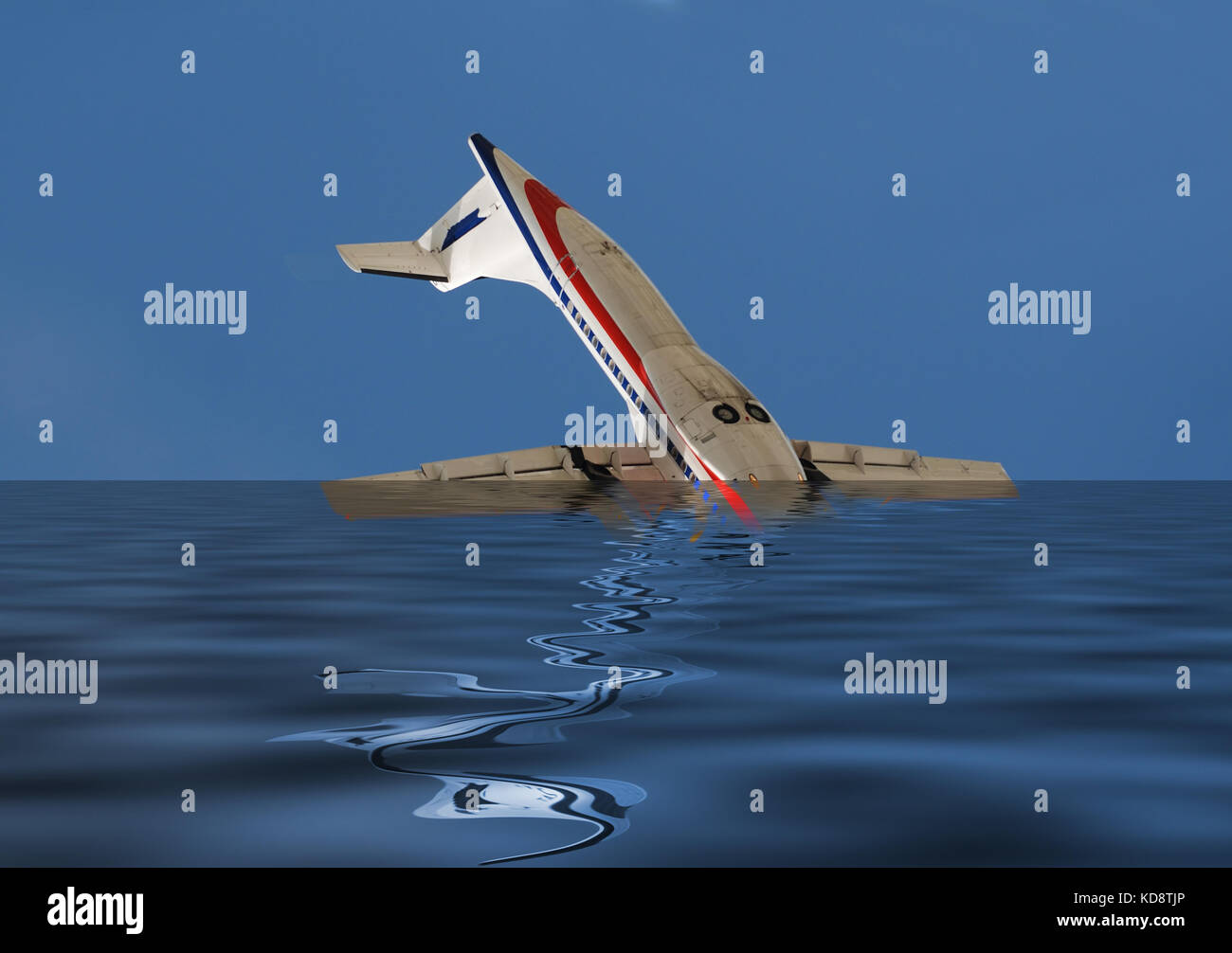 Airplane in the water Stock Photo - Alamy