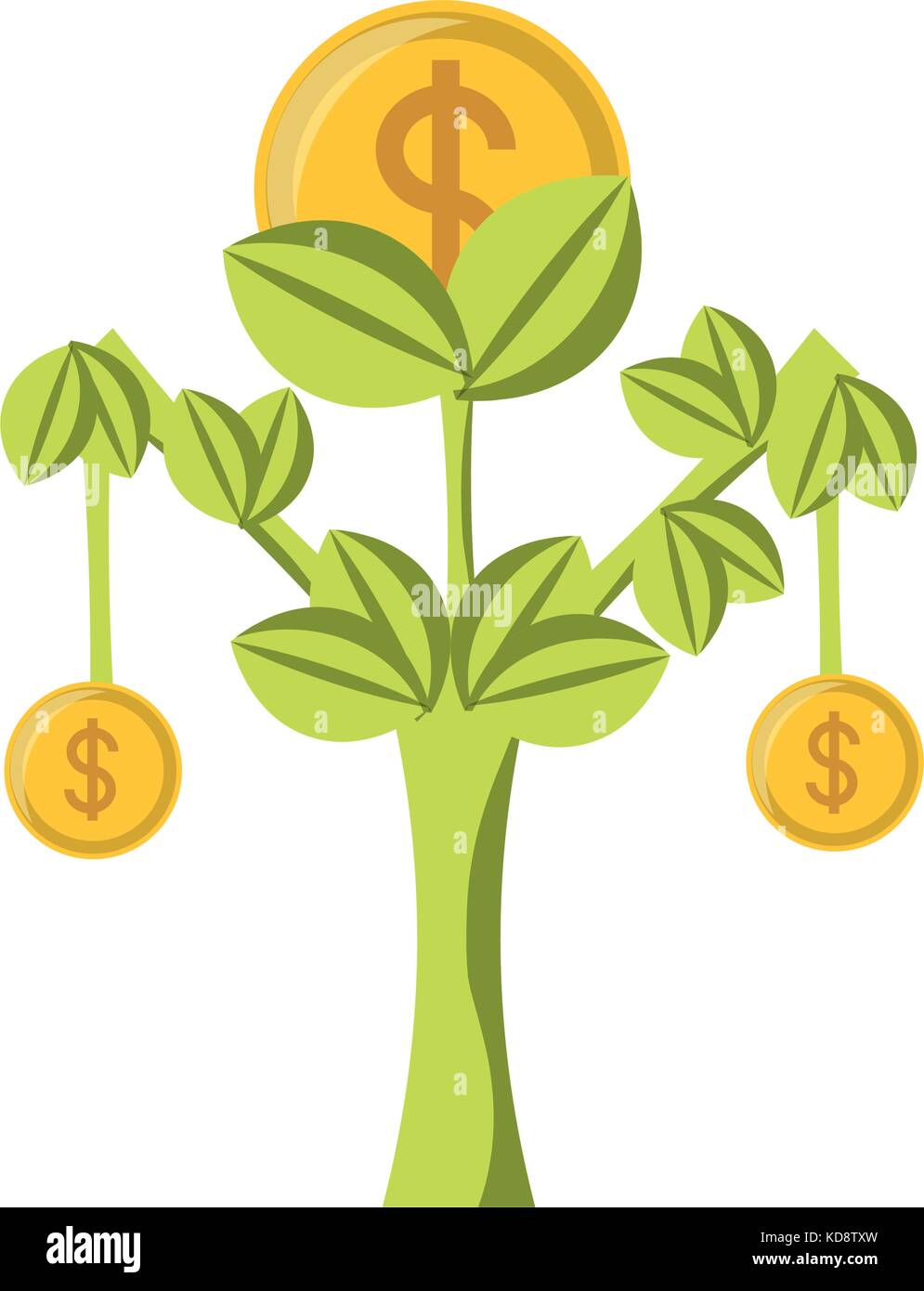 tree with coins vector illustration Stock Vector Image & Art - Alamy