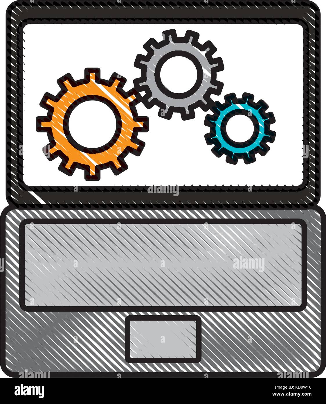 laptop and gears hardware technical icon web icon Stock Vector Image ...
