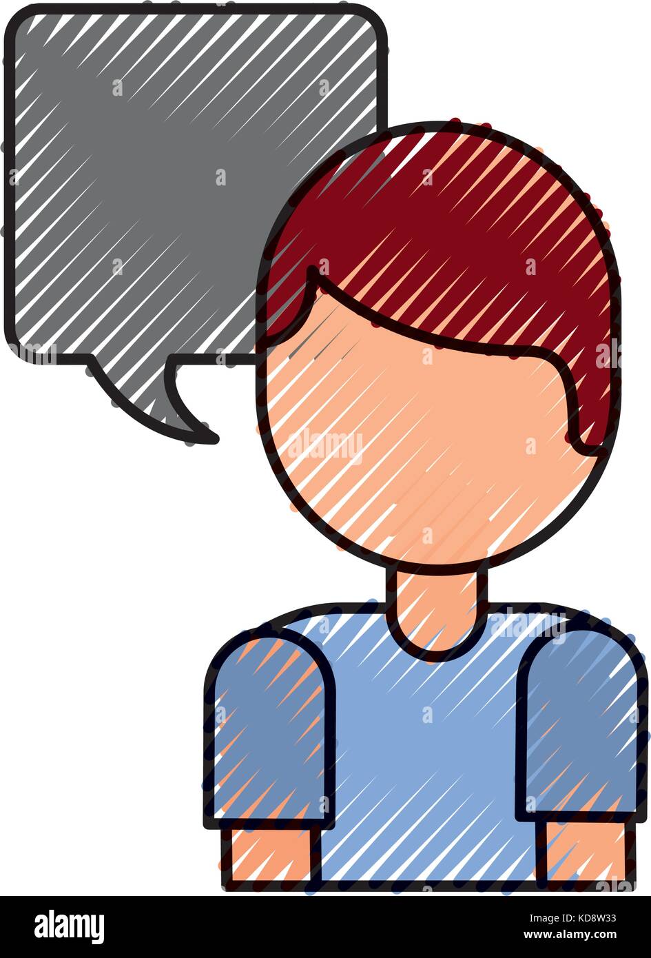 cartoon boy speech bubble message talk chat Stock Vector Image & Art ...