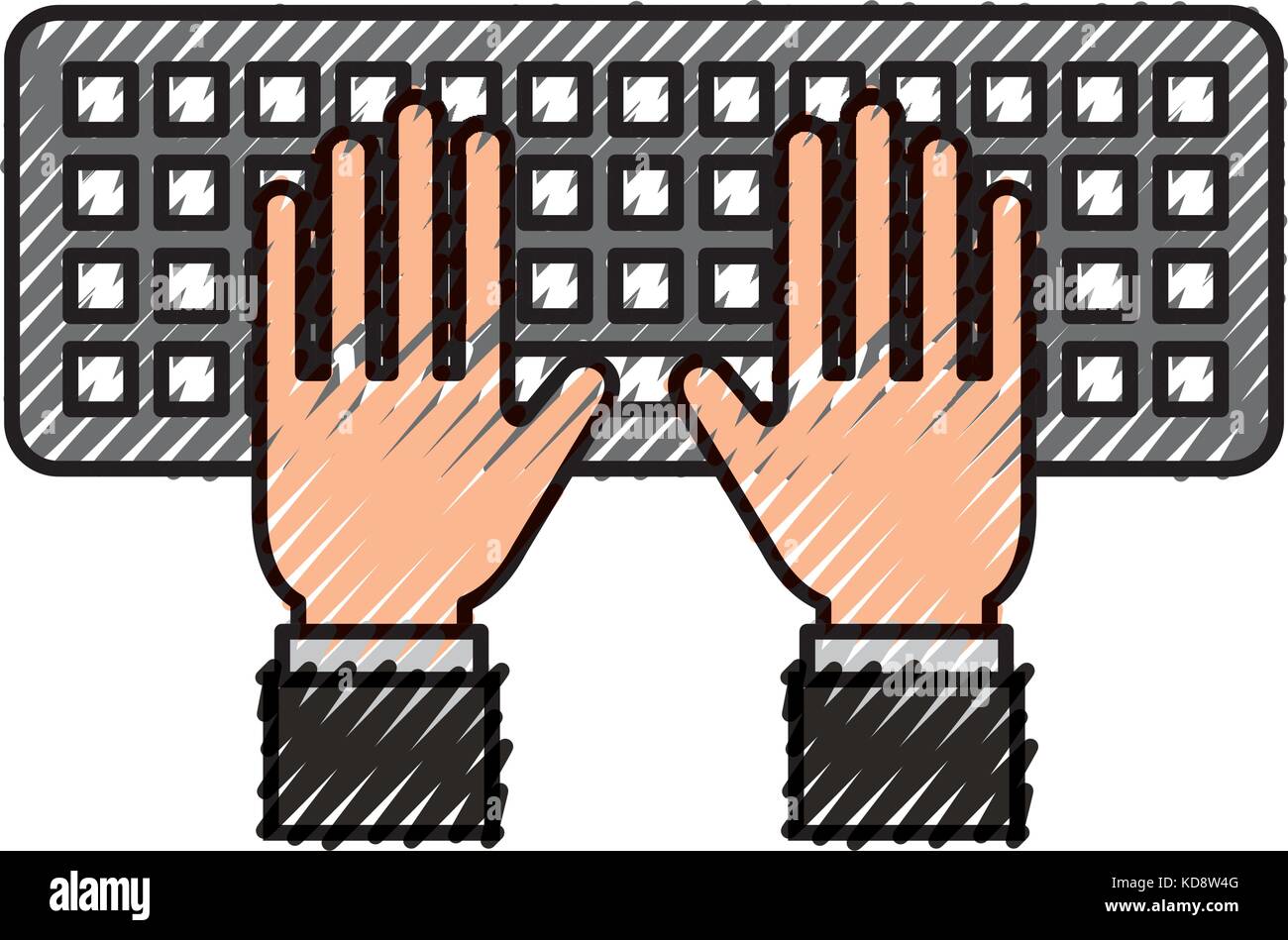 hands programmer typing work keyboard technology Stock Vector Image & Art - Alamy