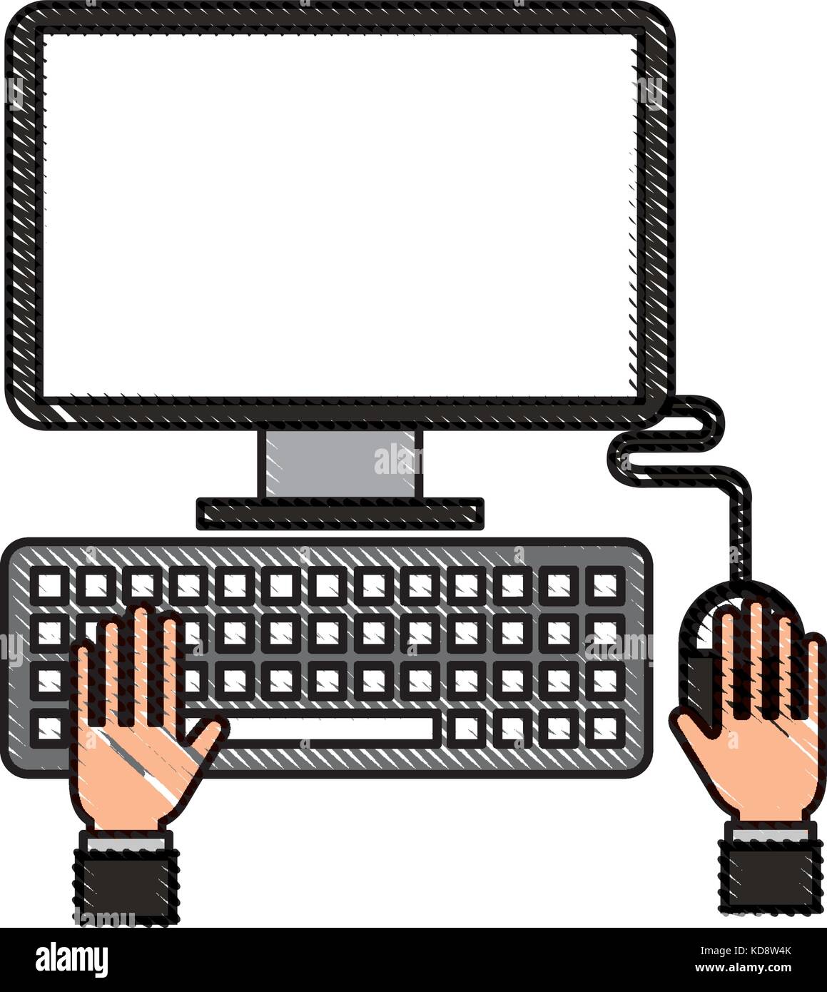 hands programmer working keyboard laptop Stock Vector Image & Art - Alamy