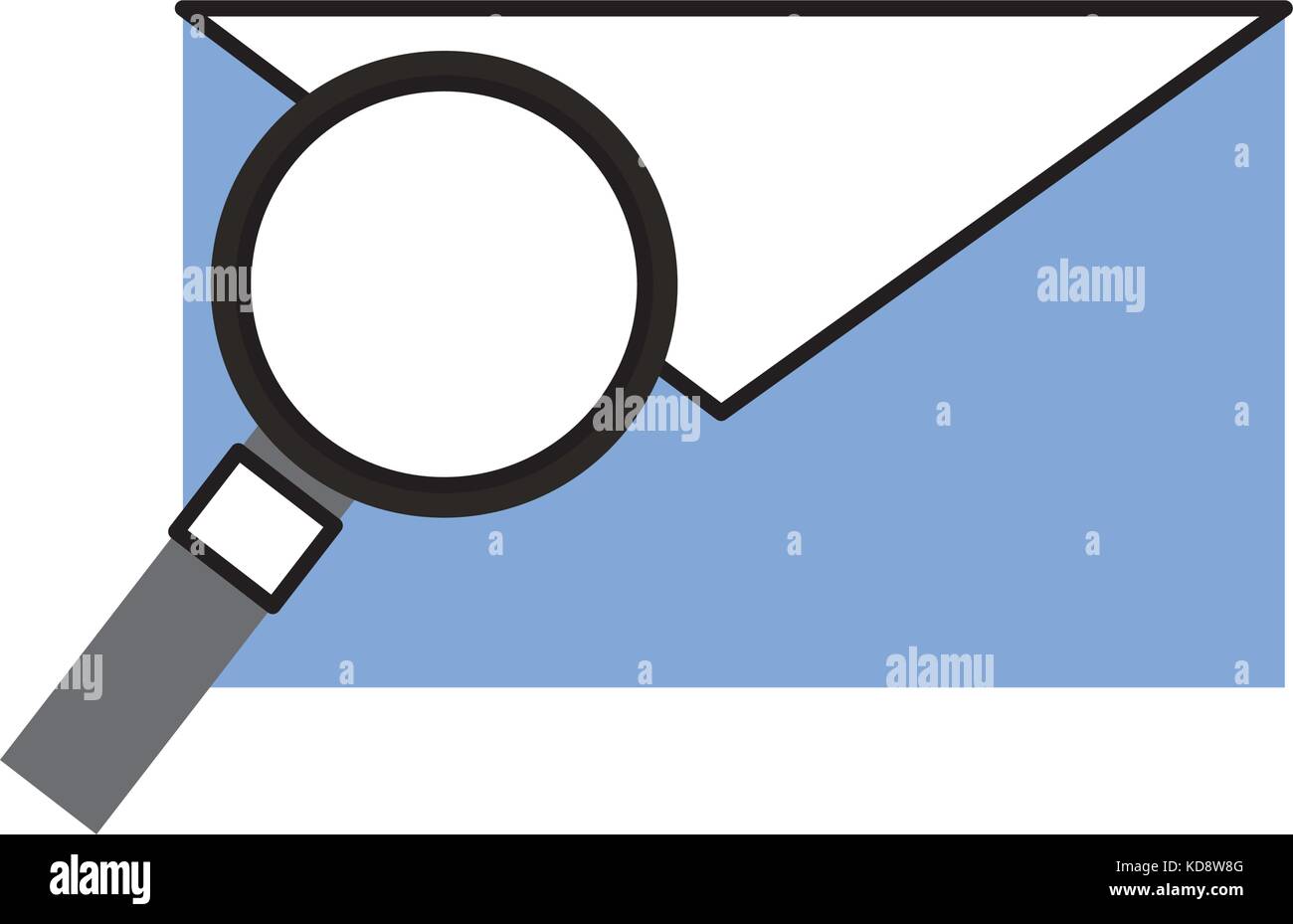 email and magnifier envelope message find Stock Vector Image & Art - Alamy