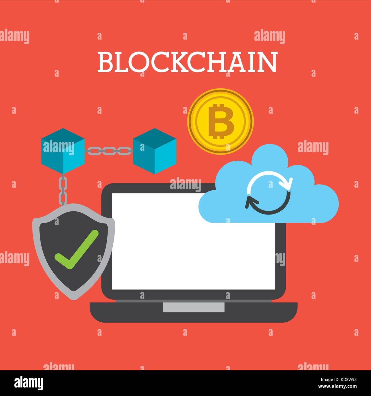 blockchain technology cloud computing storage check secure Stock Vector ...