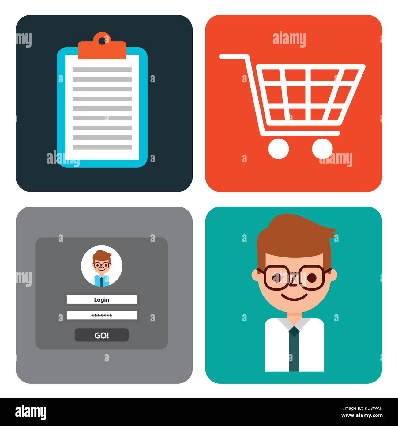 set of icons blockchain business digital access Stock Vector Image ...