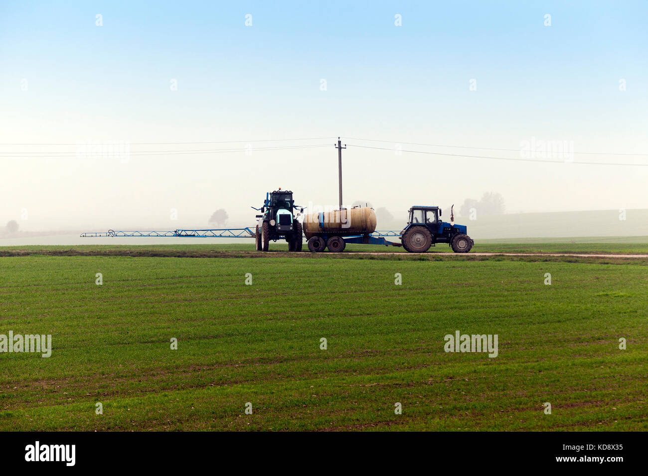 Treatment of a field, close-up Stock Photo - Alamy