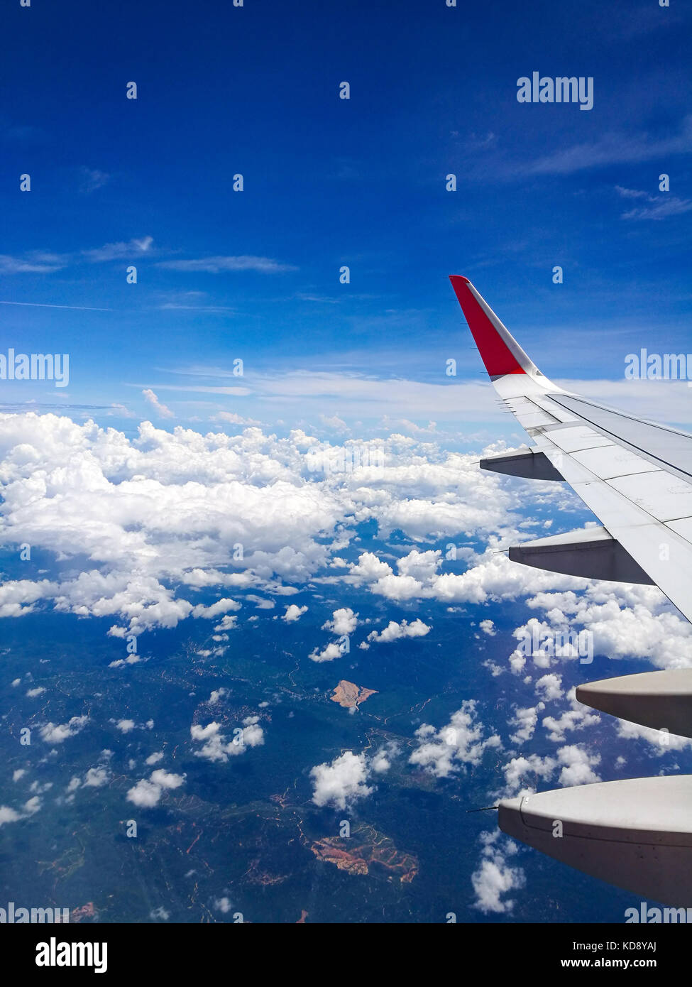 View from airplane window Stock Photo - Alamy
