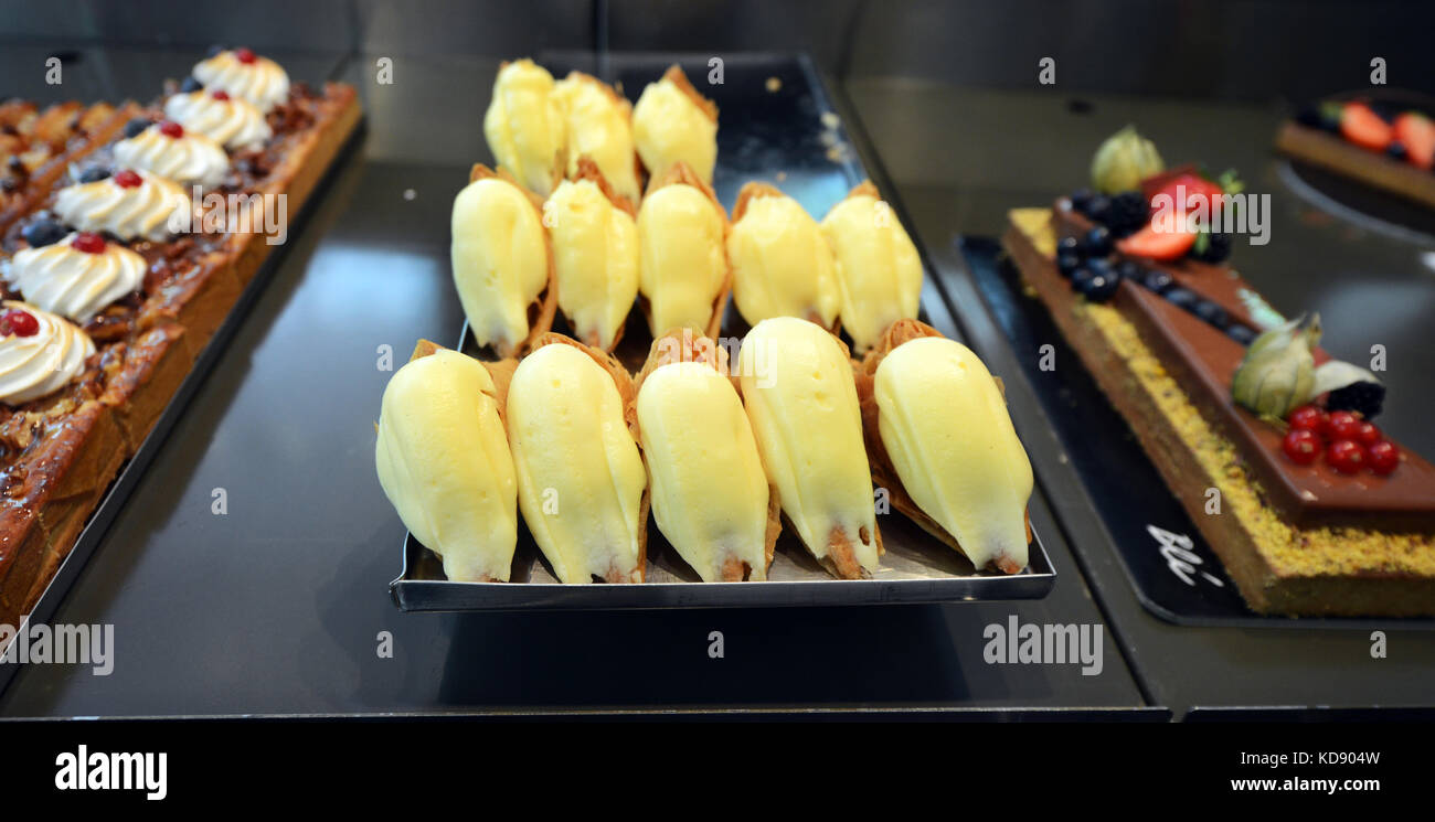 A tray of Trigona Panoramatos - (Phyllo Triangle Pastries with Custard ...