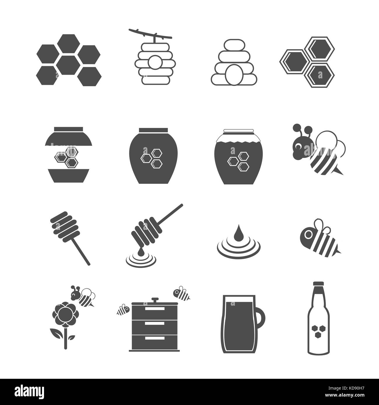 Vector logo natural honey Black and White Stock Photos & Images - Alamy