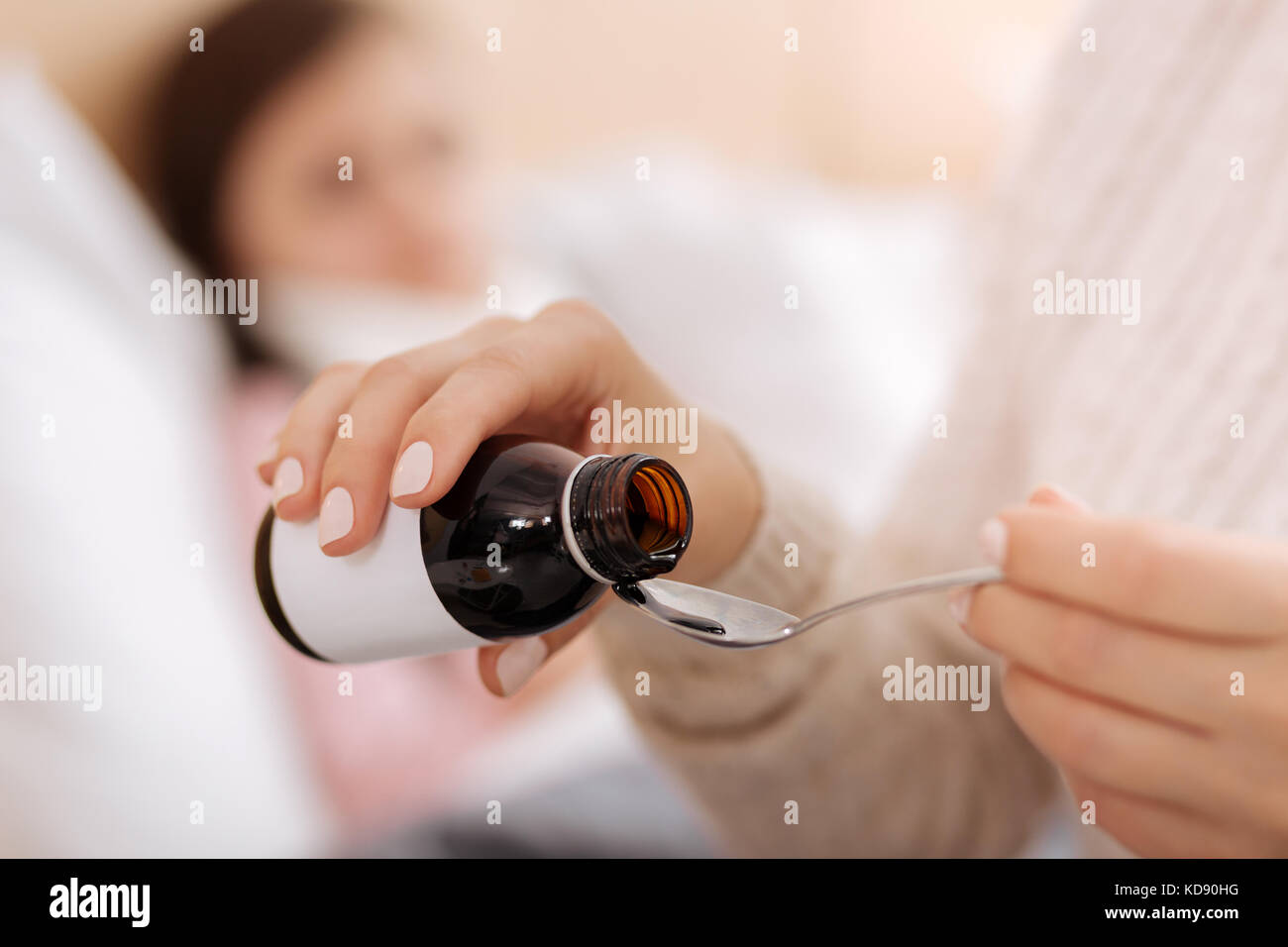 Tasty useful mixture in the hands of a woman Stock Photo - Alamy