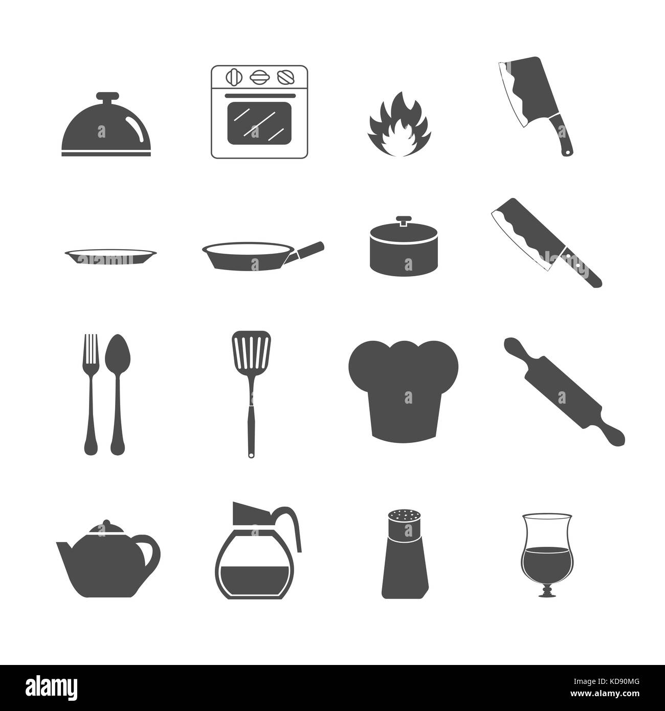 Kitchen utensil icons hi-res stock photography and images - Alamy