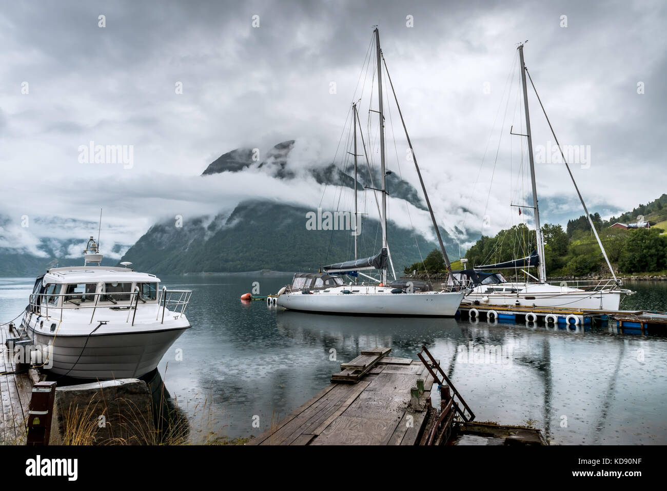 Hardangerfjord fjord and sailing boats Norway Stock Photo - Alamy