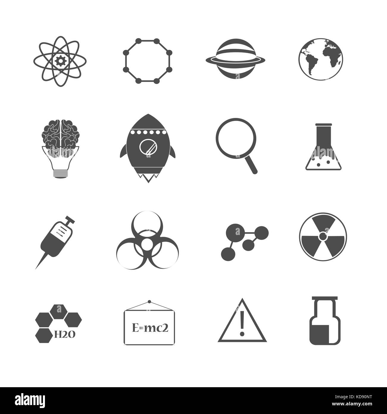 science, chemical and physic icons set vector Stock Photo - Alamy