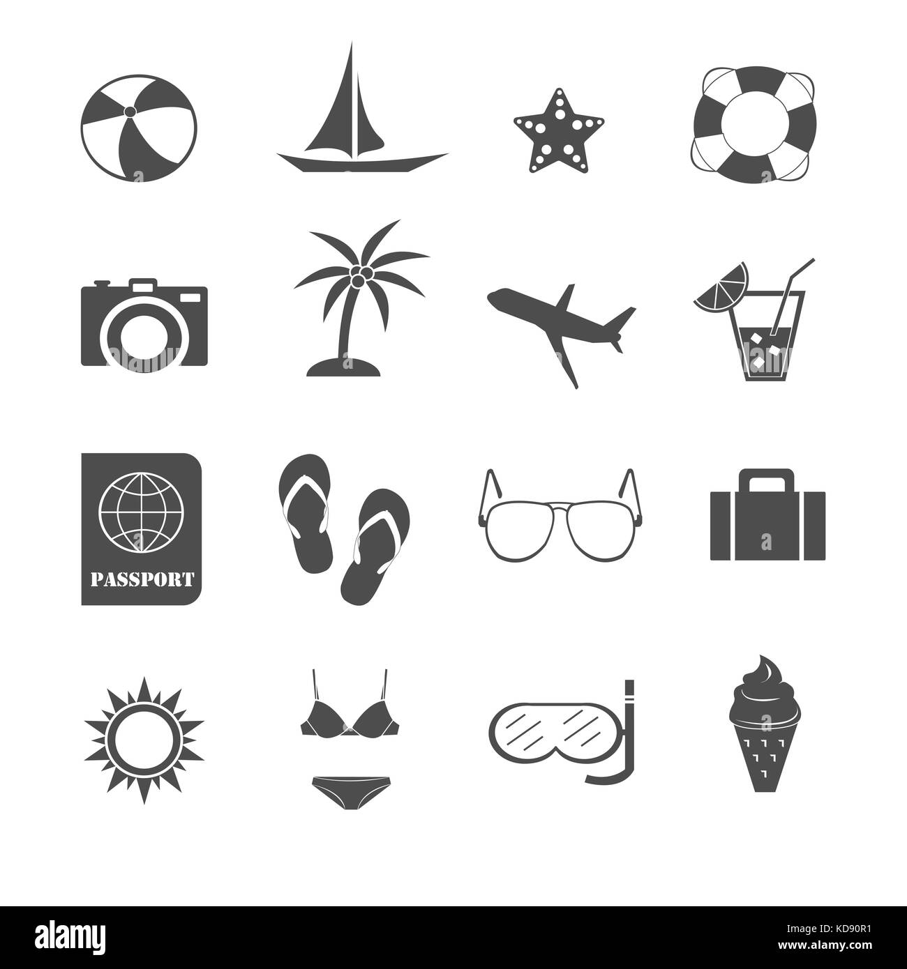 Summer icons hi-res stock photography and images - Alamy