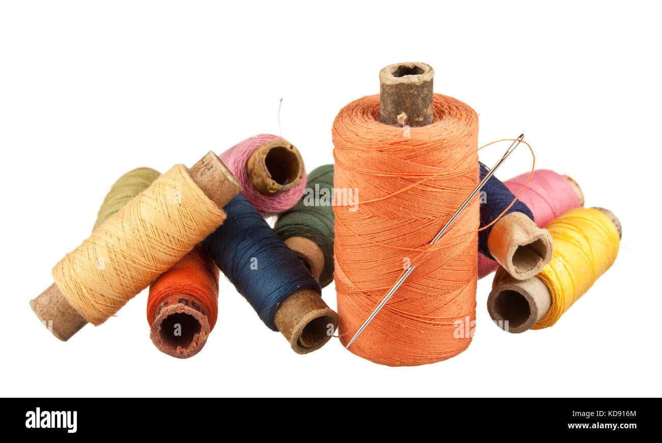spool of thread isolated on a white background Stock Photo - Alamy