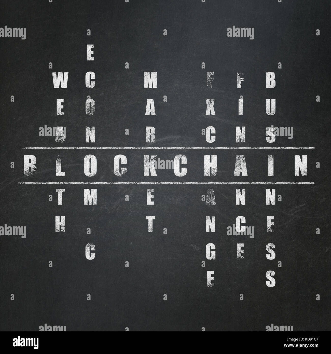 Money concept: Blockchain in Crossword Puzzle Stock Photo - Alamy