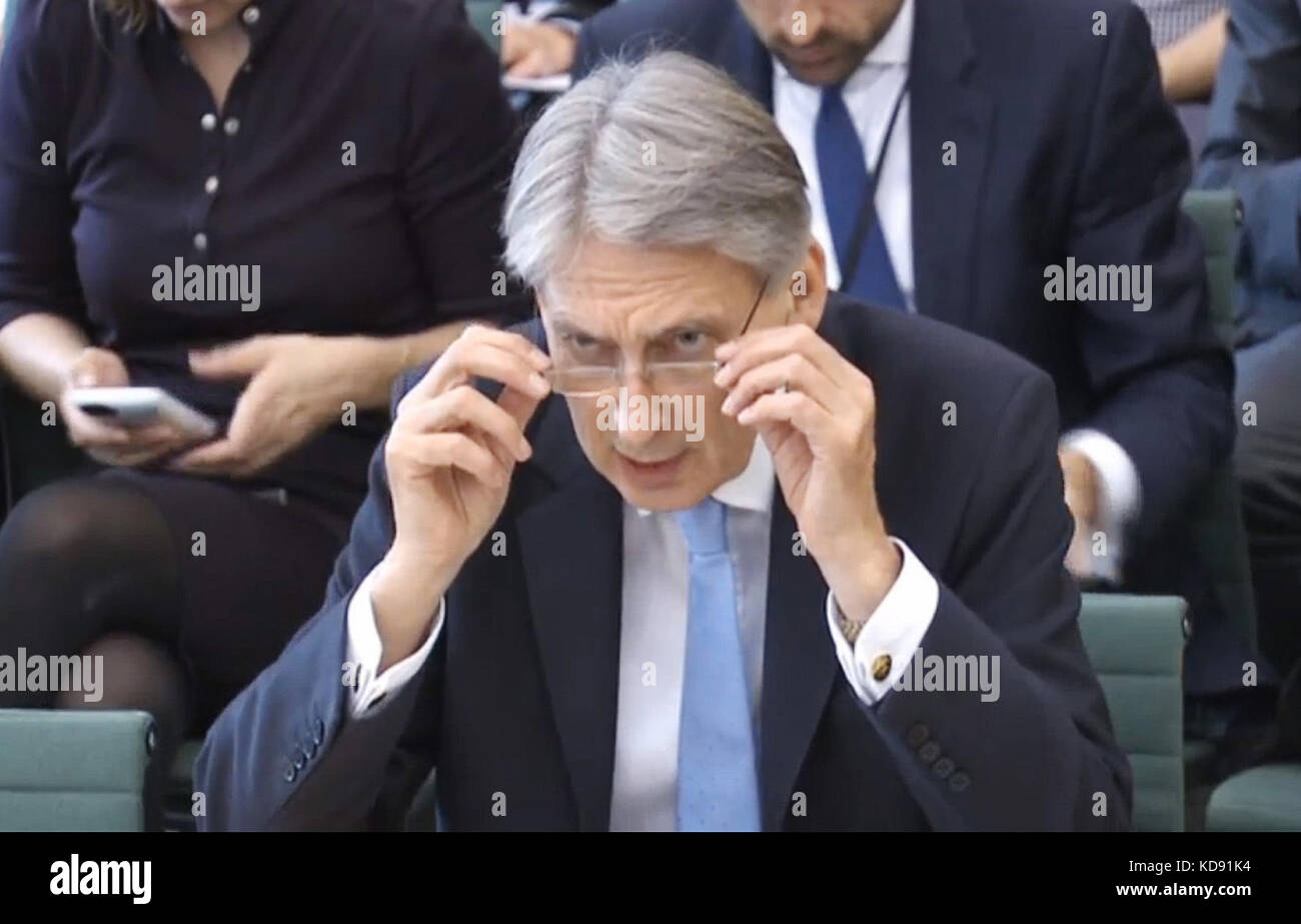 Chancellor Philip Hammond answering questions at the Commons Treasury ...