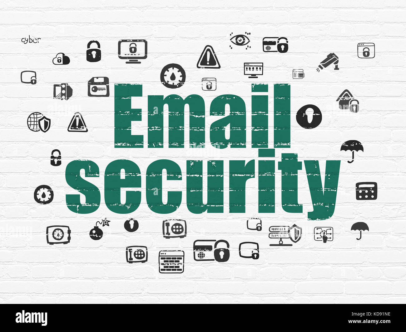 Protection concept: Email Security on wall background Stock Photo - Alamy