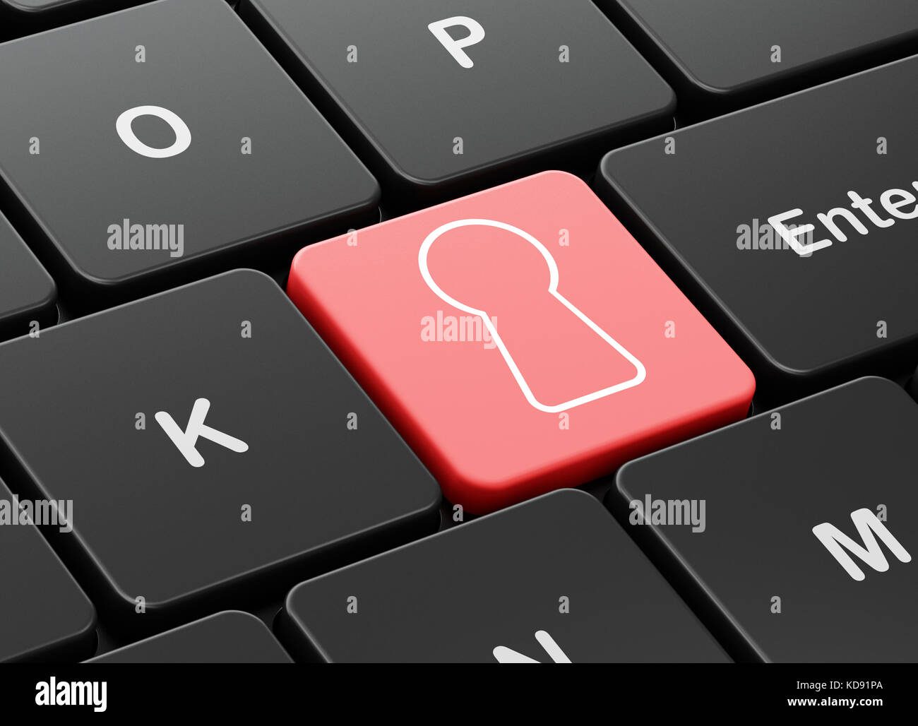 Safety concept: Keyhole on computer keyboard background Stock Photo - Alamy