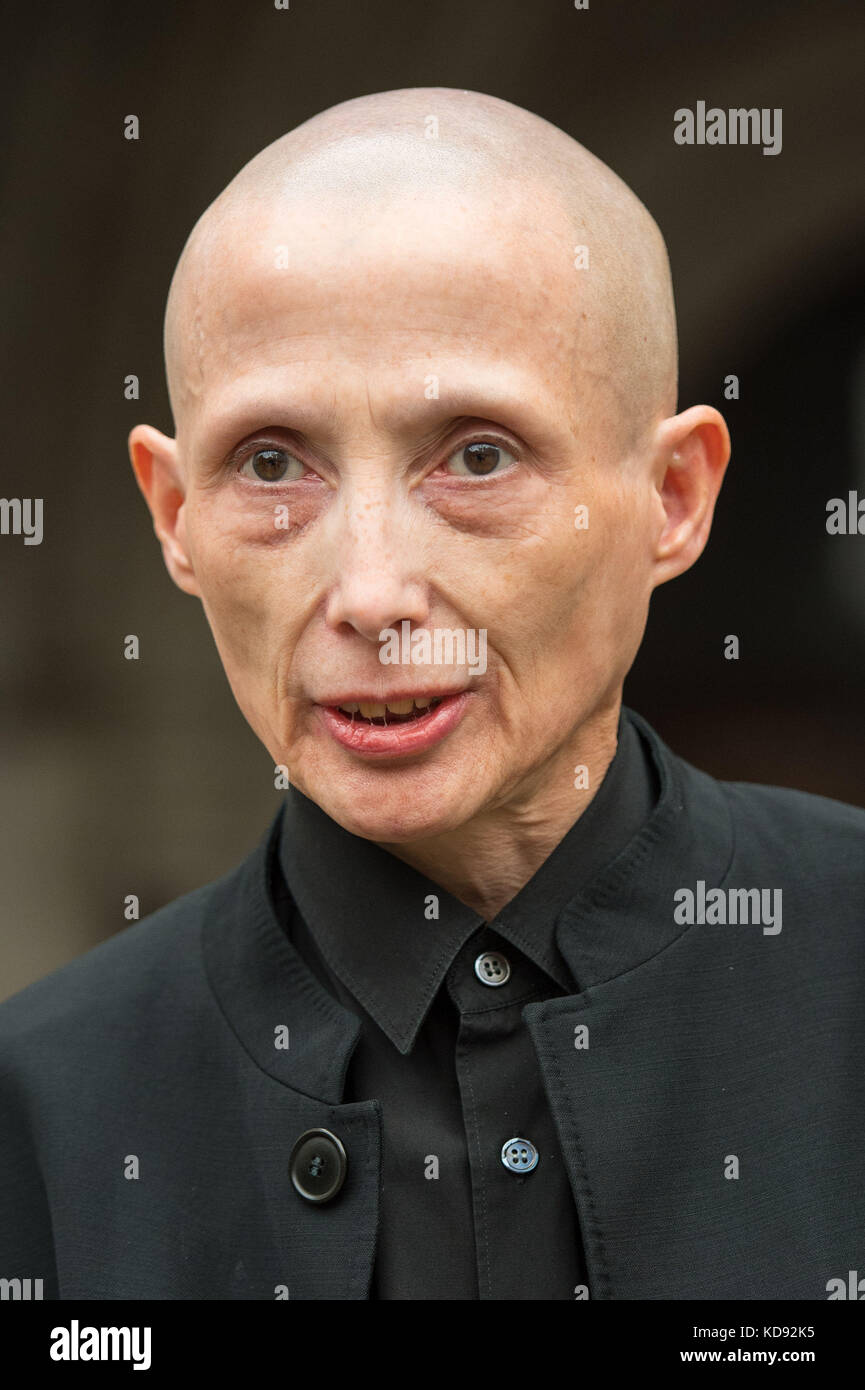 Campaigner Christie Elan-Cane outside the Royal Courts of Justice ...