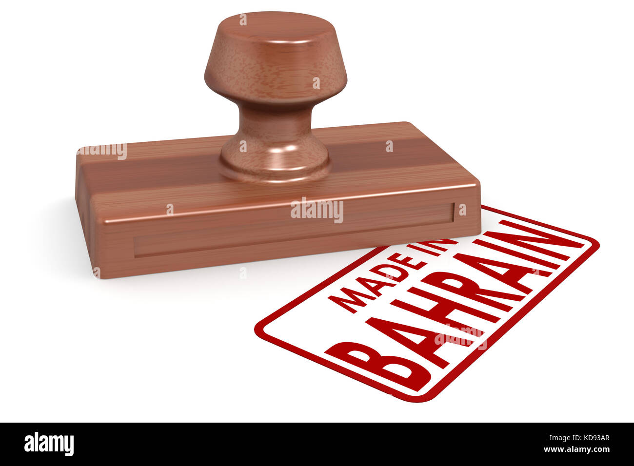 Wooden stamp made in Bahrain image with hi-res rendered artwork that ...