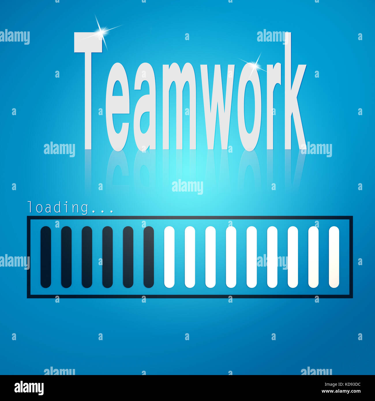 Teamwork blue loading bar image with hi-res rendered artwork that could ...