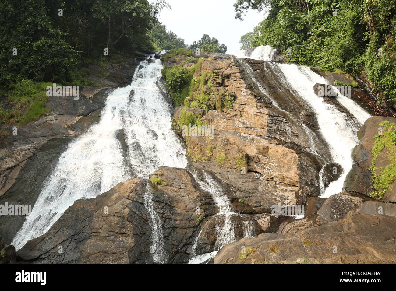 Waterfall on mountain, Waterfall mountain landscape Stock Photo - Alamy
