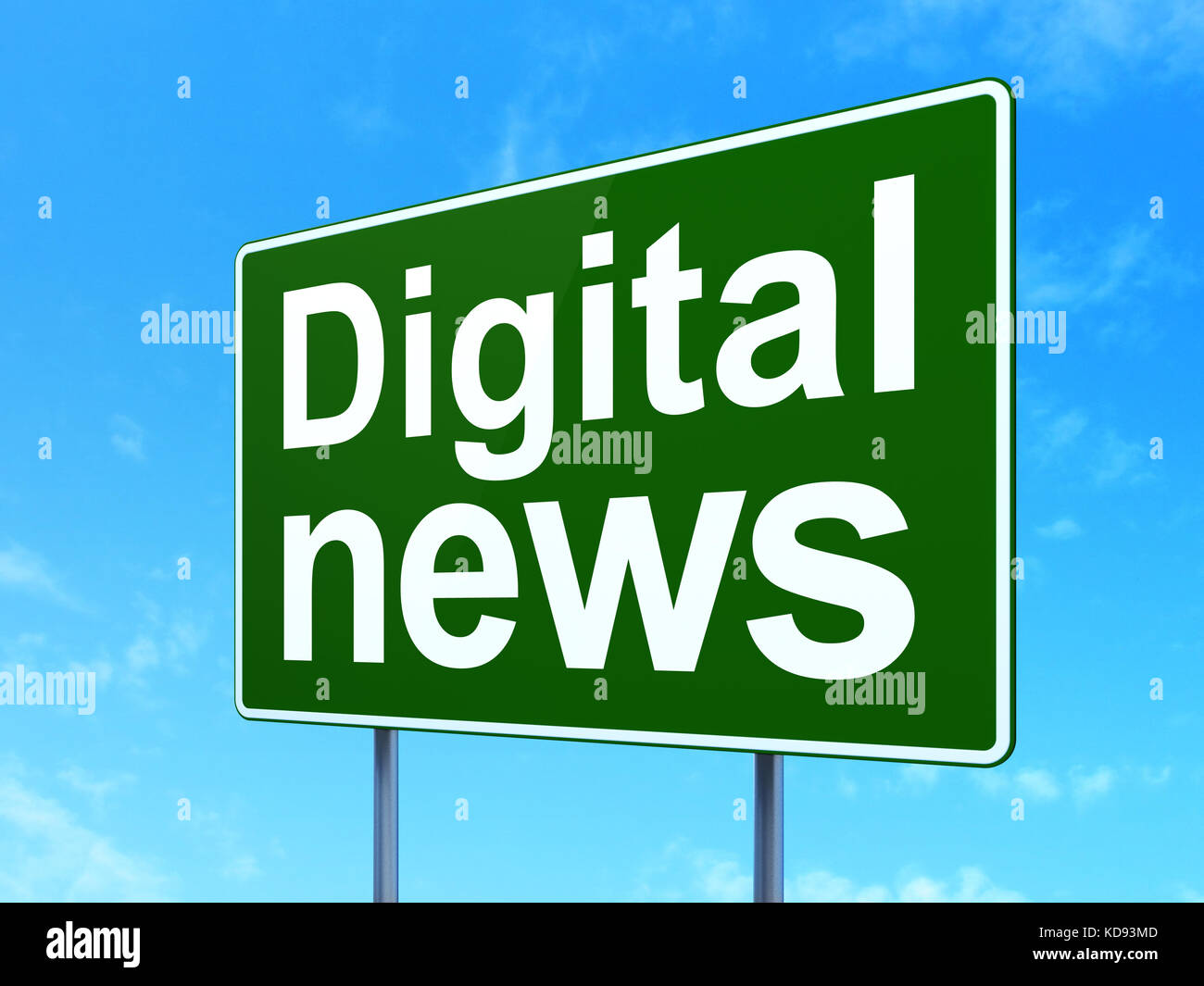 News concept: Digital News on road sign background Stock Photo - Alamy