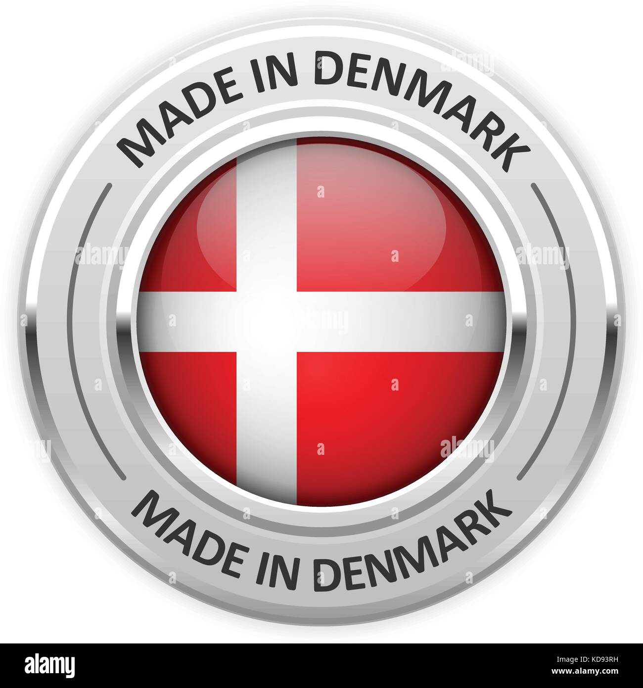 Silver medal Made in Denmark with flag Stock Vector Image & Art - Alamy