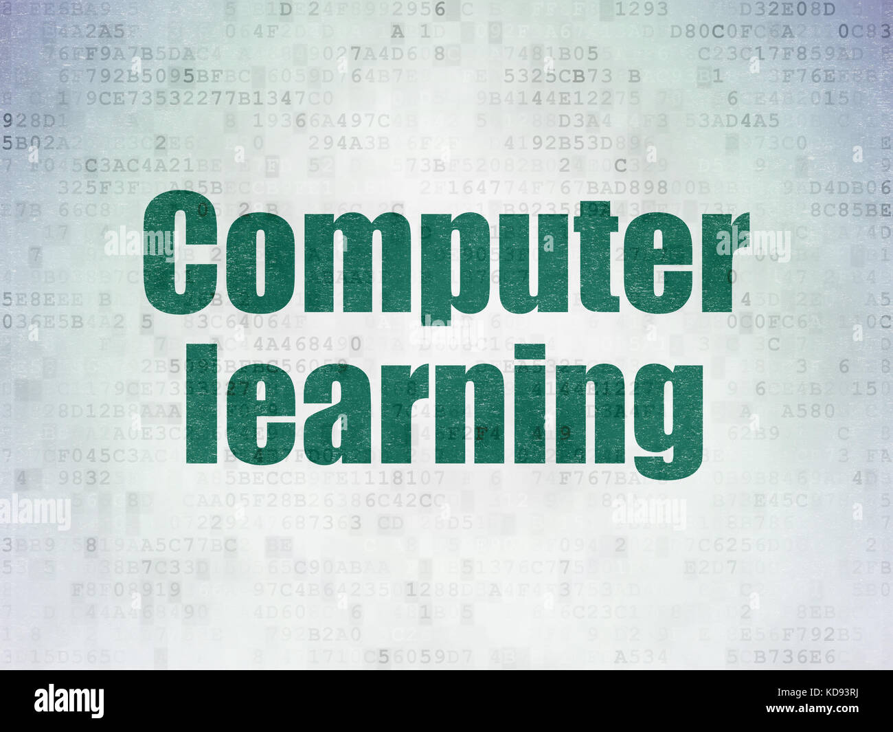 Education concept: Computer Learning on Digital Data Paper background ...